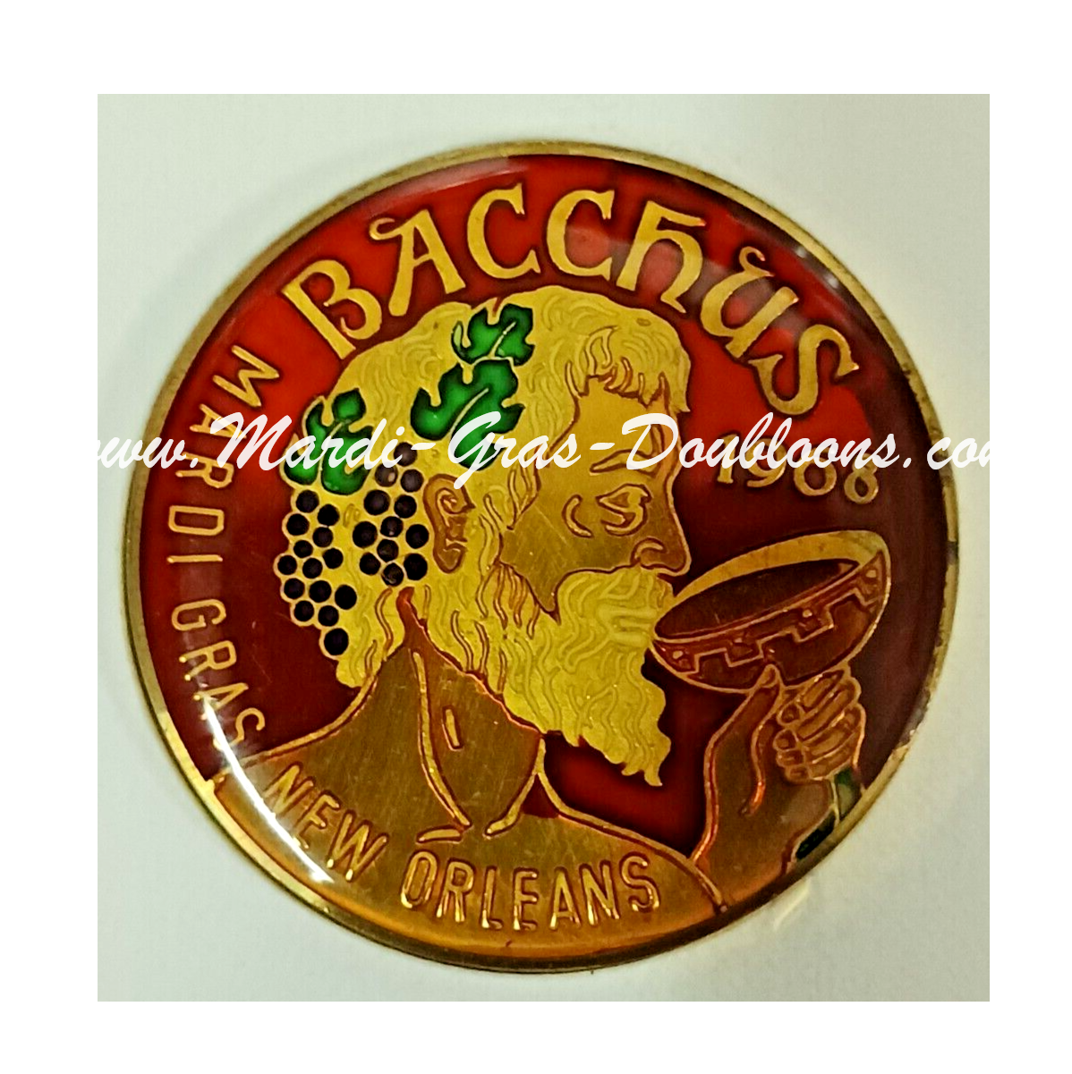 BACCHUS 1977 Multi Color Cloisonné Bronze Theme New Orleans Mardi Gras ...