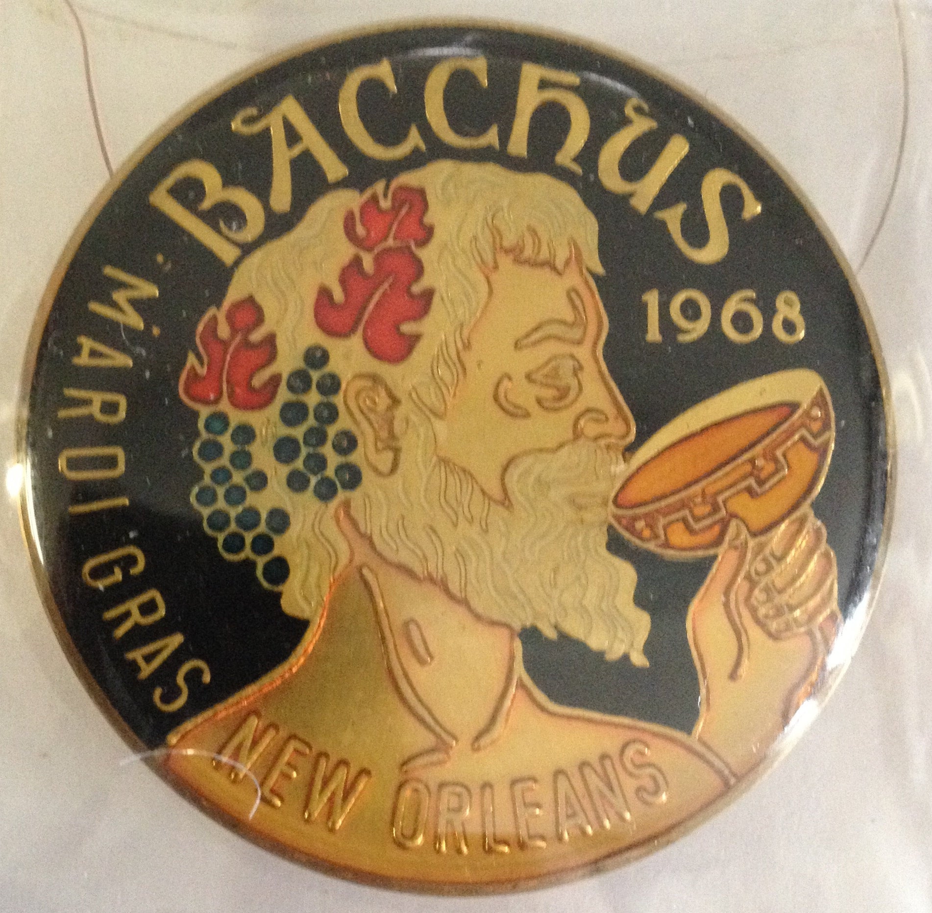 BACCHUS 1976 Multi Color Cloisonné Bronze Theme New Orleans Mardi Gras ...