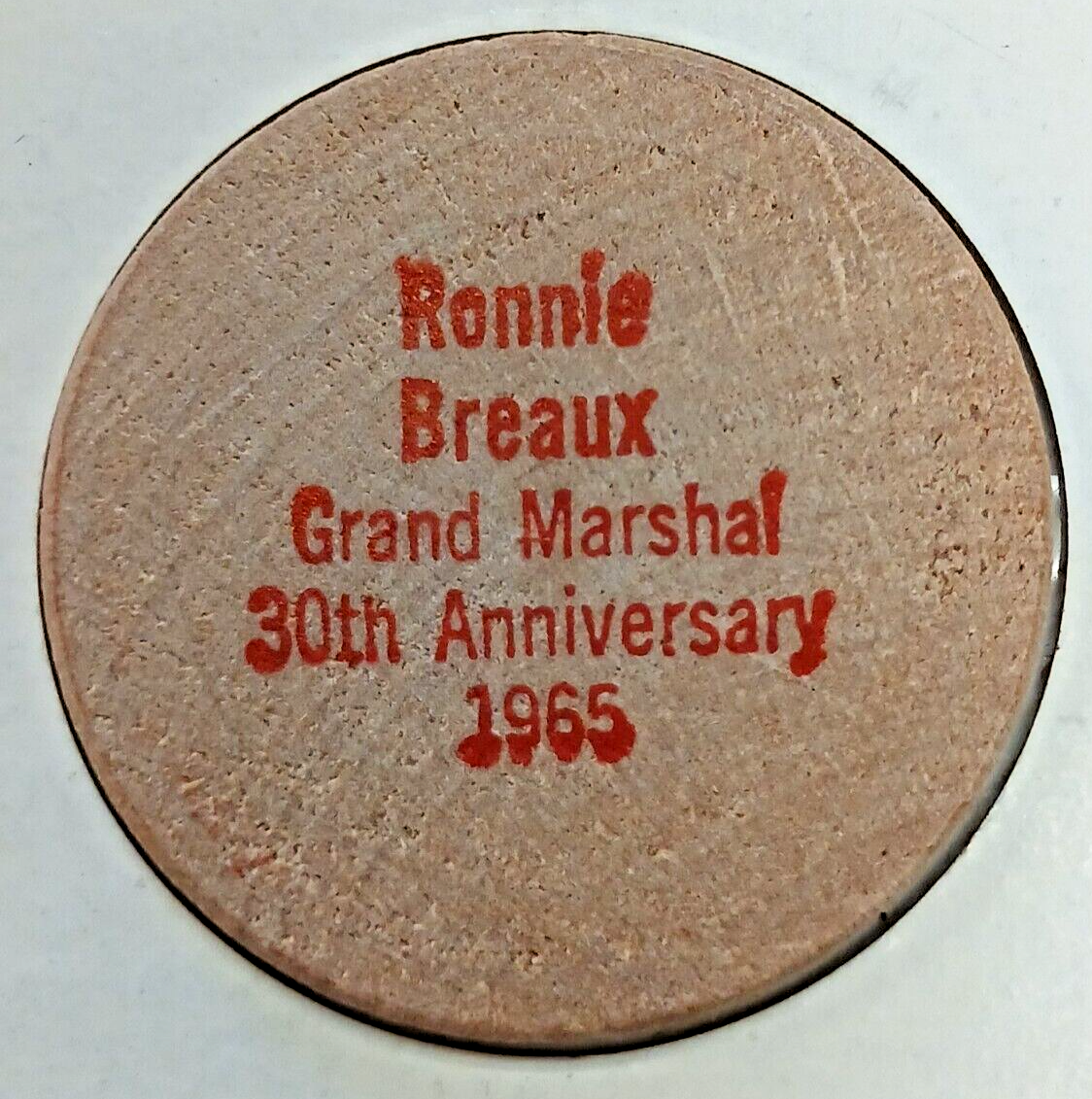 CHOCTAW 1965 SMALL HEAD GRAND MARSHAL WOOD MARDI GRAS DOUBLOON RARE ...