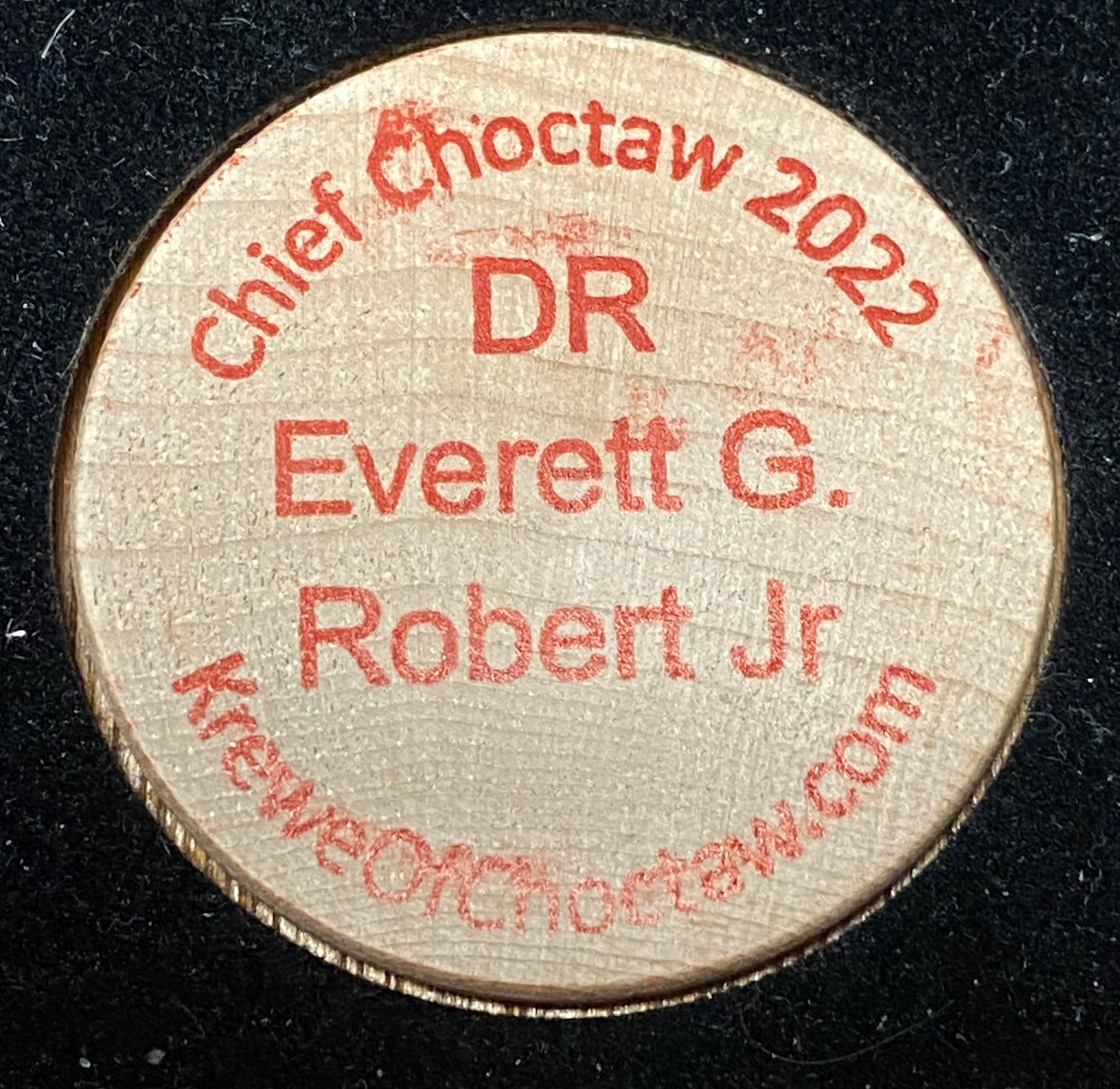 Choctaw 2022 Wood Chief Choctaw Dr Everett G. Robert Jr Red Ink New ...
