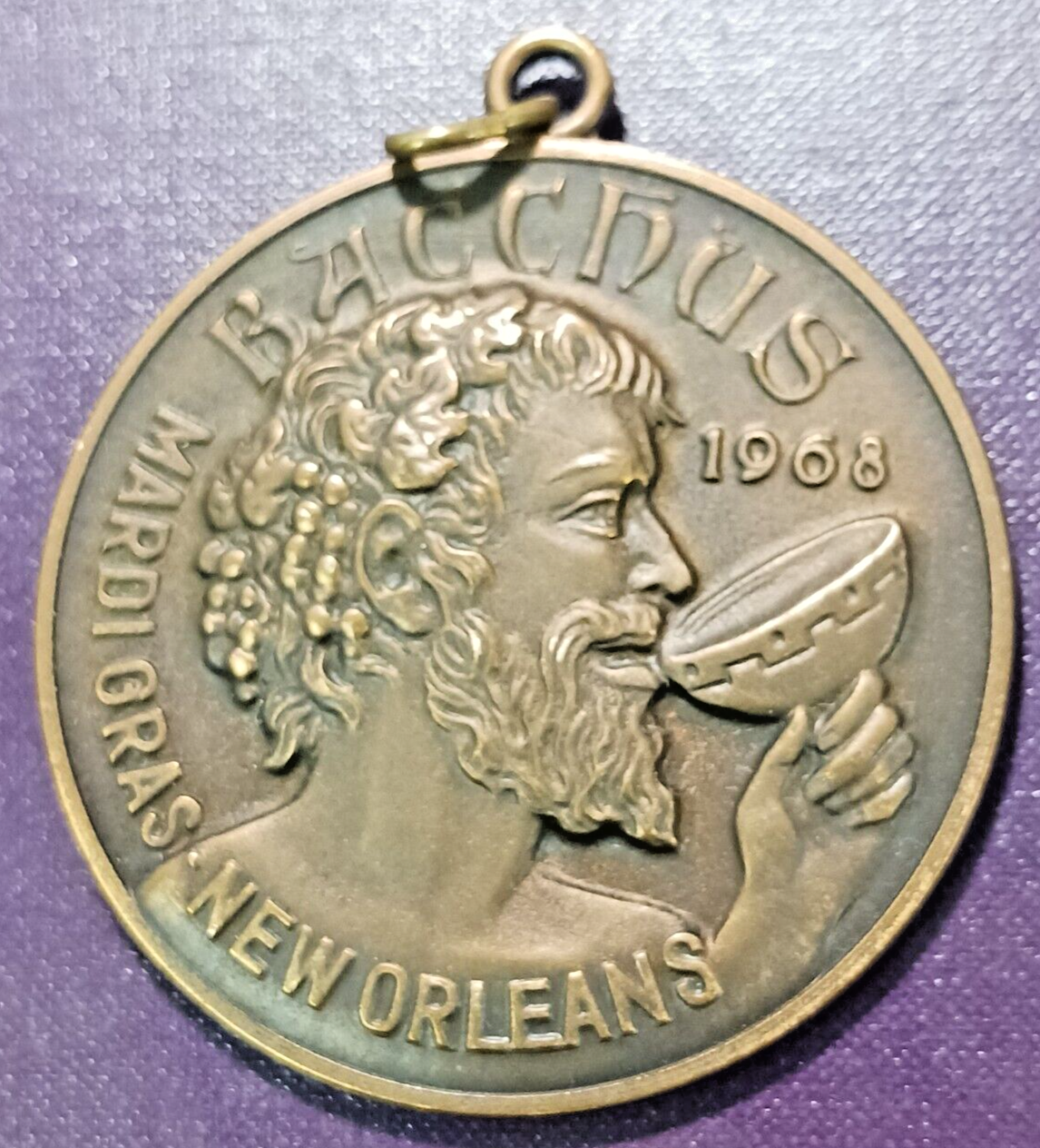 Bacchus 1969 Antique Bronze Float Lieutenant Badge New Orleans Mardi ...